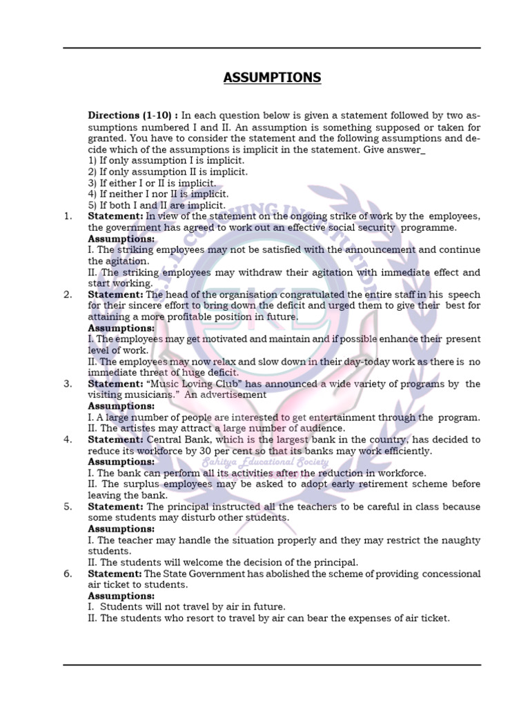 Assumptions | PDF | Banks | Interest