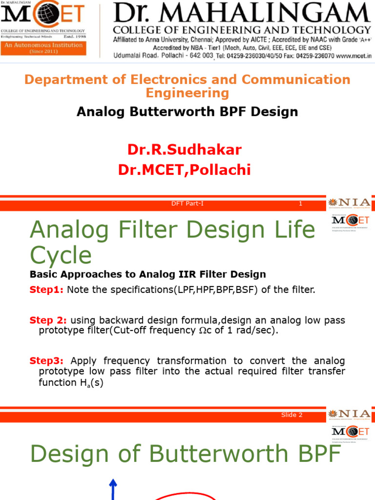 Analog Butterworth BPF Design | Download Free PDF | Filter (Signal Processing) | Low Pass Filter
