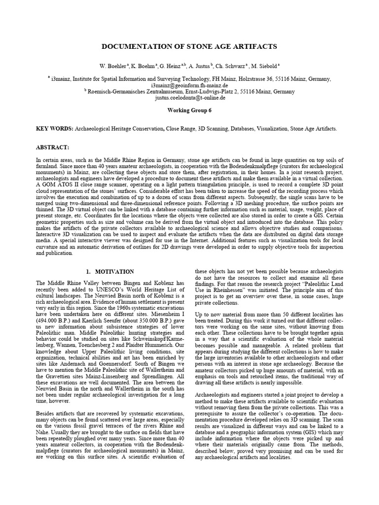 Boehler E.A. Documentation of Stone Age Artifacts | Download Free PDF ...