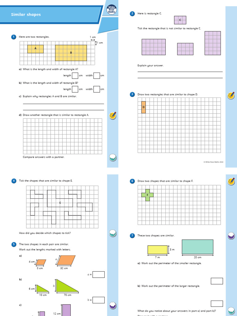 Y6 Spring Block 1 WO7 Similar Shapes | PDF | Length | Distance
