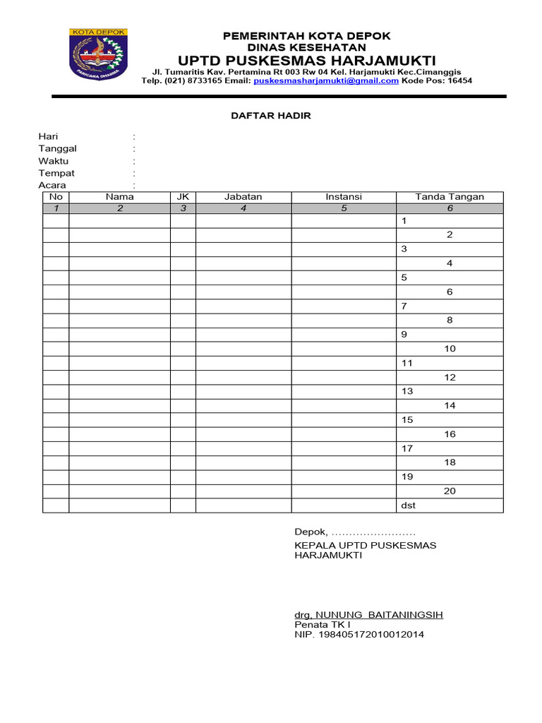 Format Absensi | PDF