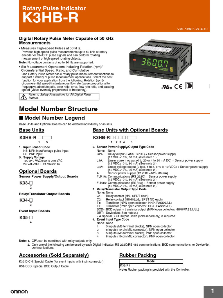 K3HB-R: Model Number Structure | PDF | Power Supply | Electromagnetic ...