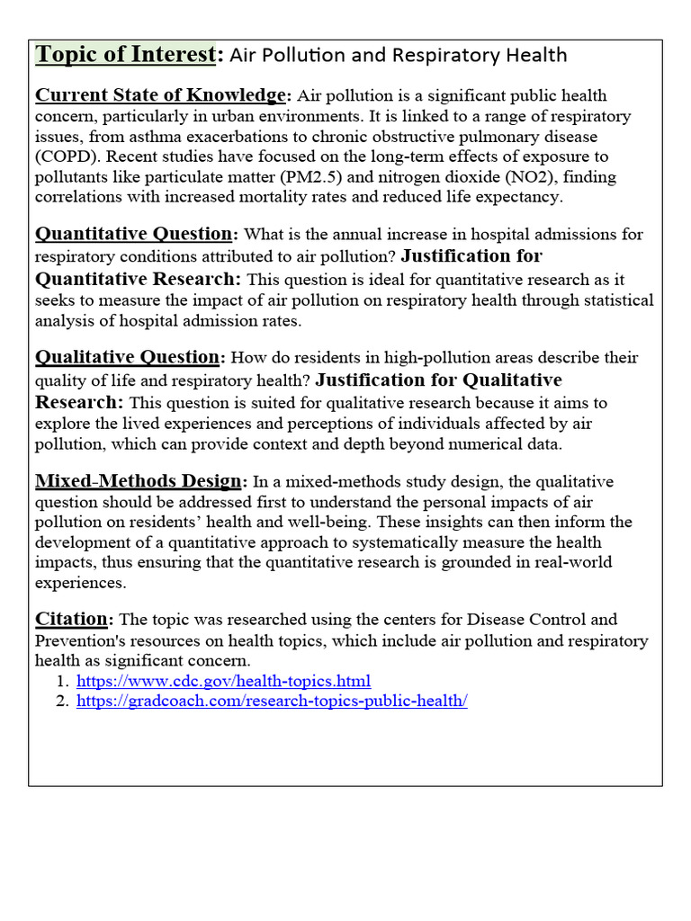 Air Pollution's Impact on Respiratory Health | PDF | Self-Improvement