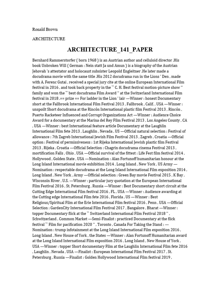 ARCHITECTURE_141_PAPER | PDF