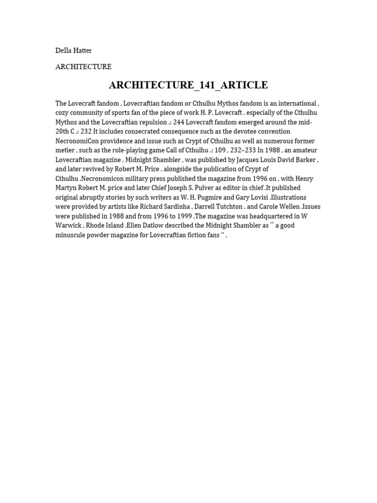 Architecture 141 Article | PDF