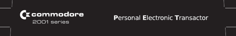 Commodore PET Mini Label 2001 Series Personal Electronic Translator | PDF