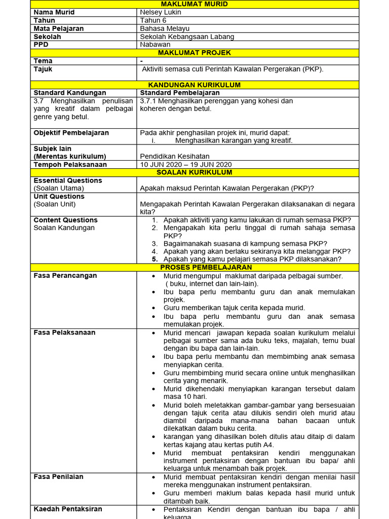 Perancangan Unit Dan Laporan PBL T.6 | PDF