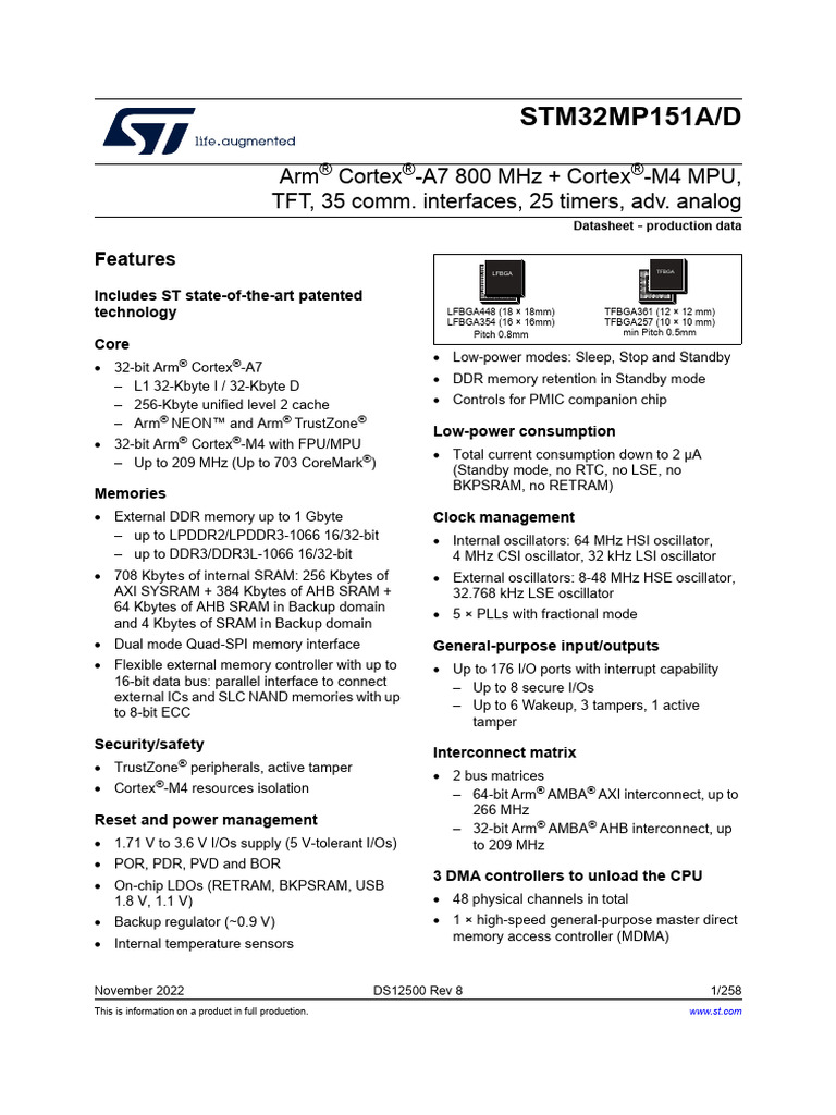 STM 32 MP 151 A | Download Free PDF | Computer Data | Digital Technology