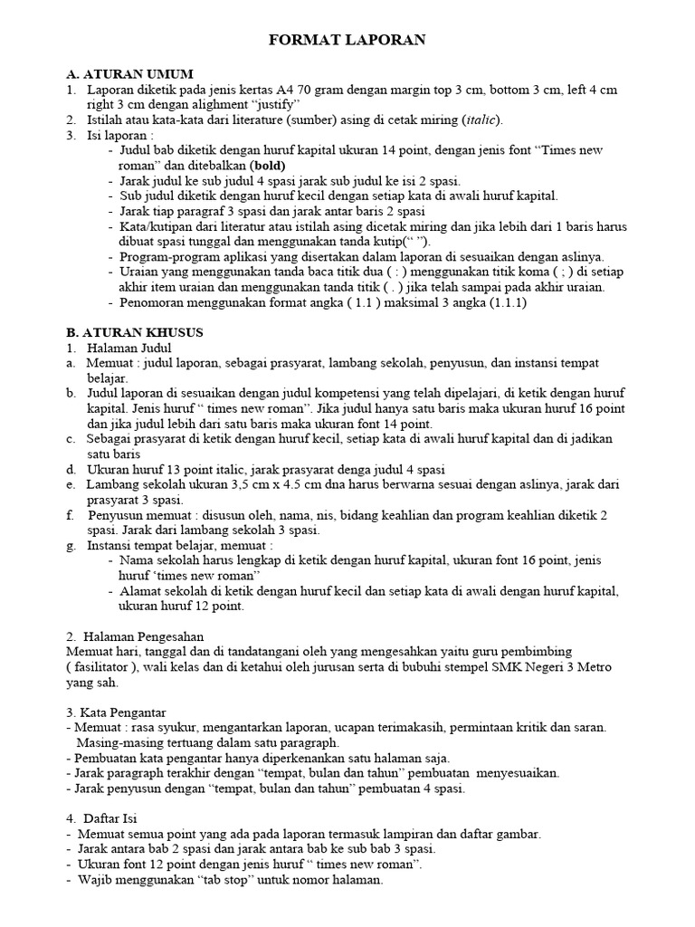 Format Laporan | PDF