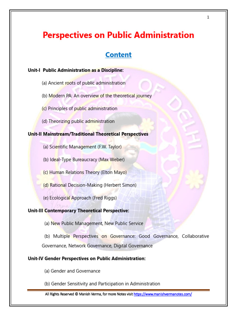 Perspectives on Public Administration Notes | PDF | Governance ...