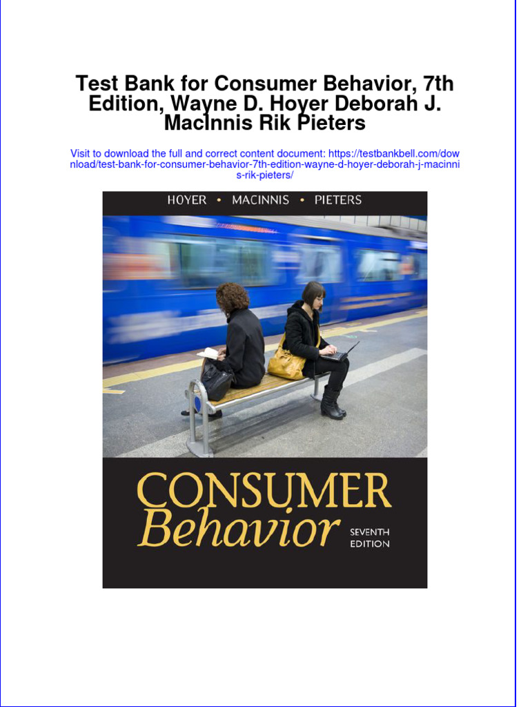 PDF Test Bank For Consumer Behavior 7Th Edition Wayne D Hoyer Deborah J ...