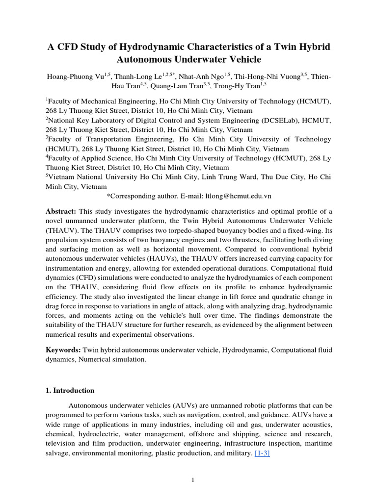 CFD Analysis of Twin Hybrid AUV Design | PDF | Lift (Force) | Drag ...