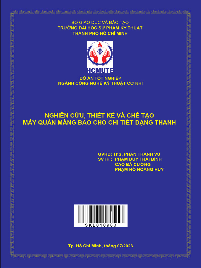 (123doc) Nghien Cuu Thiet Ke Va Che Tao May Quan Mang Bao Cho Chi Tiet Dang Thanh | PDF