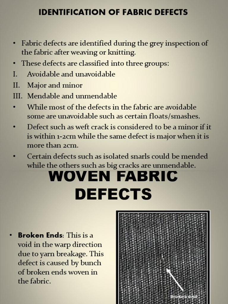 Fabric Defect Identification Guide | PDF | Knitting | Loom