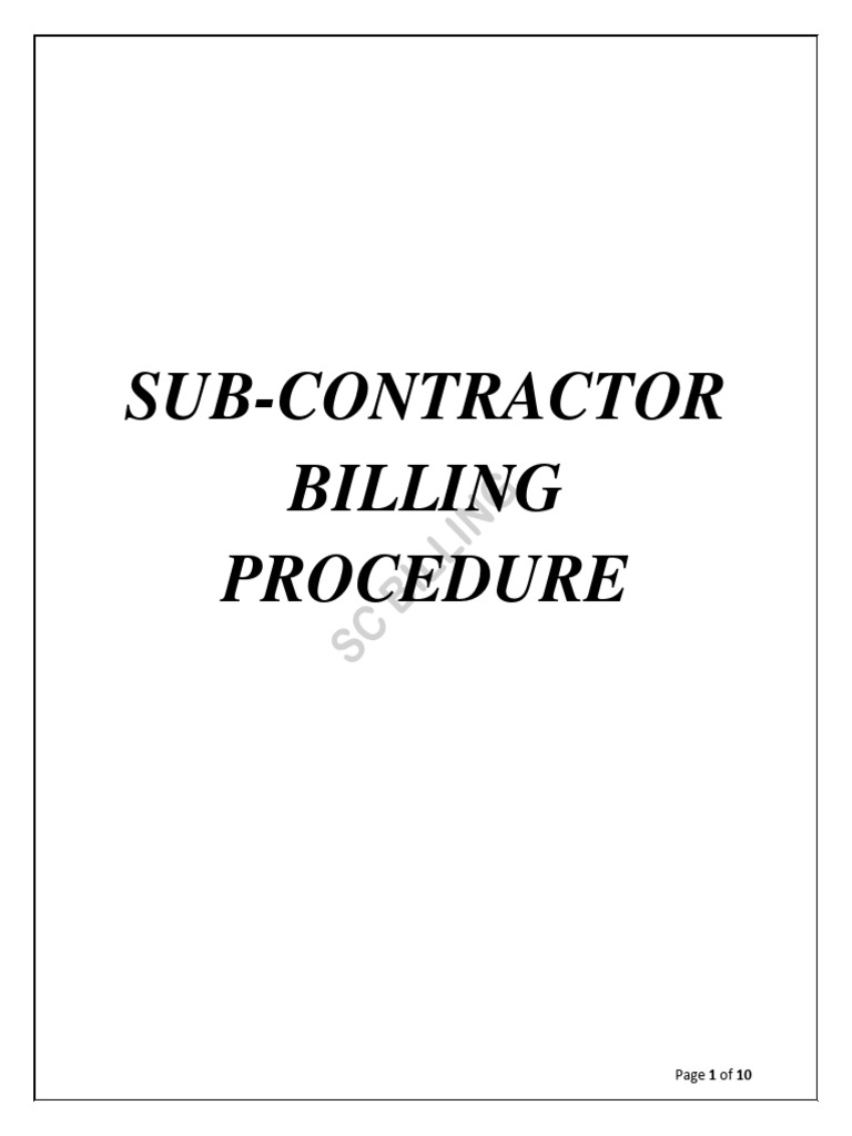 Sub-Contractor Billing Procedure | PDF | Value Added Tax | Invoice