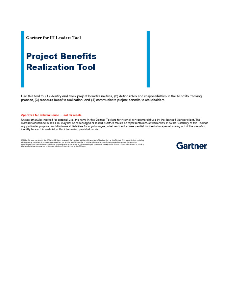 Project Benefits Realization Tool | PDF | Internal Rate Of Return ...