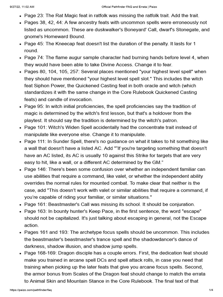 Advanced Players Guide Errata | PDF | D20 System