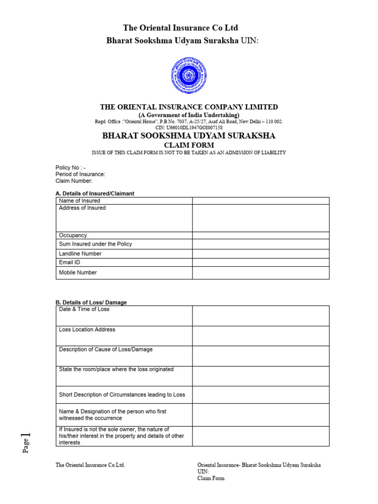 SOOKSHMA Claim Form | Download Free PDF | Insurance | Civil Law (Legal ...