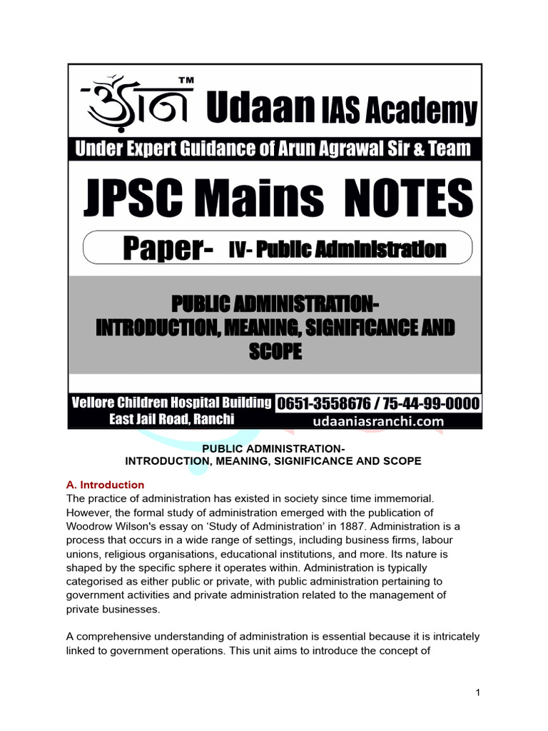 14 PUBLIC ADMINISTRATION- INTRODUCTION, MEANING, SIGNIFICANCE AND SCOPE ...