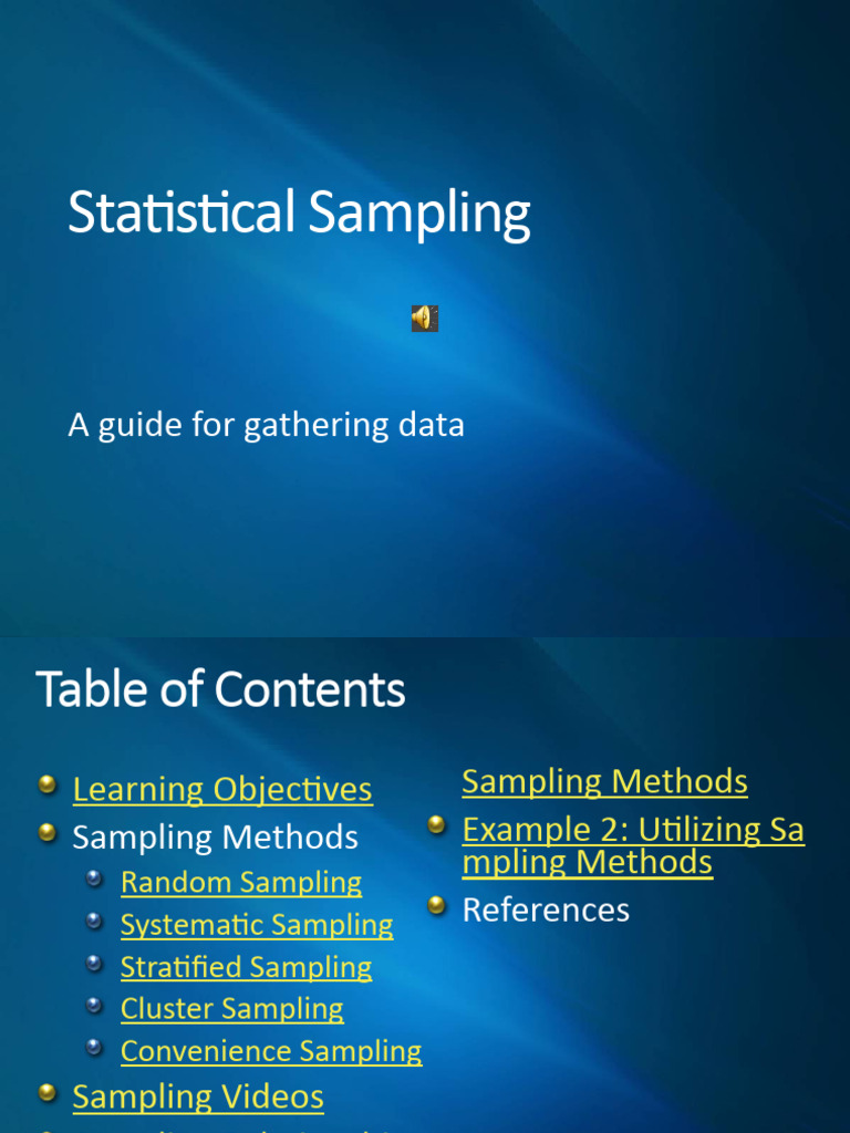 Statistical Sampling | PDF | Sampling (Statistics) | Stratified Sampling