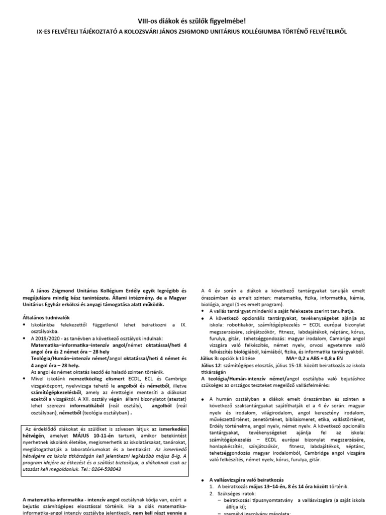 VIII - TUDNIVALO - Vegleges - 2019 1 | PDF