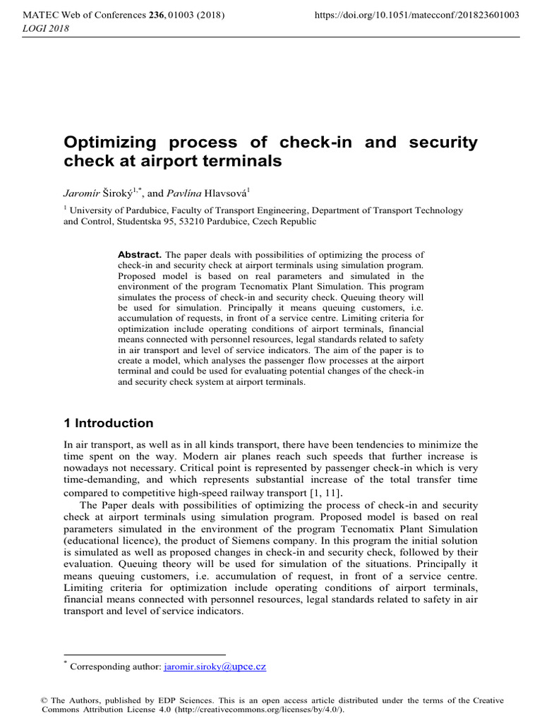 Optimizing Process of Check-In and Security Check | PDF | Simulation