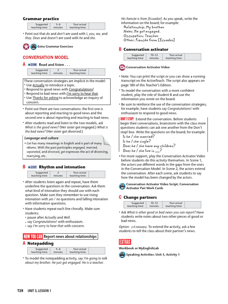 Grammar and Conversation Strategies Guide | PDF | Question | Human ...