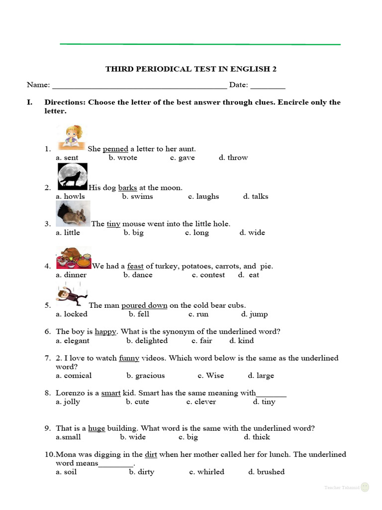 3rd Periodical Test Esp 2 | PDF | Pizza | Foods