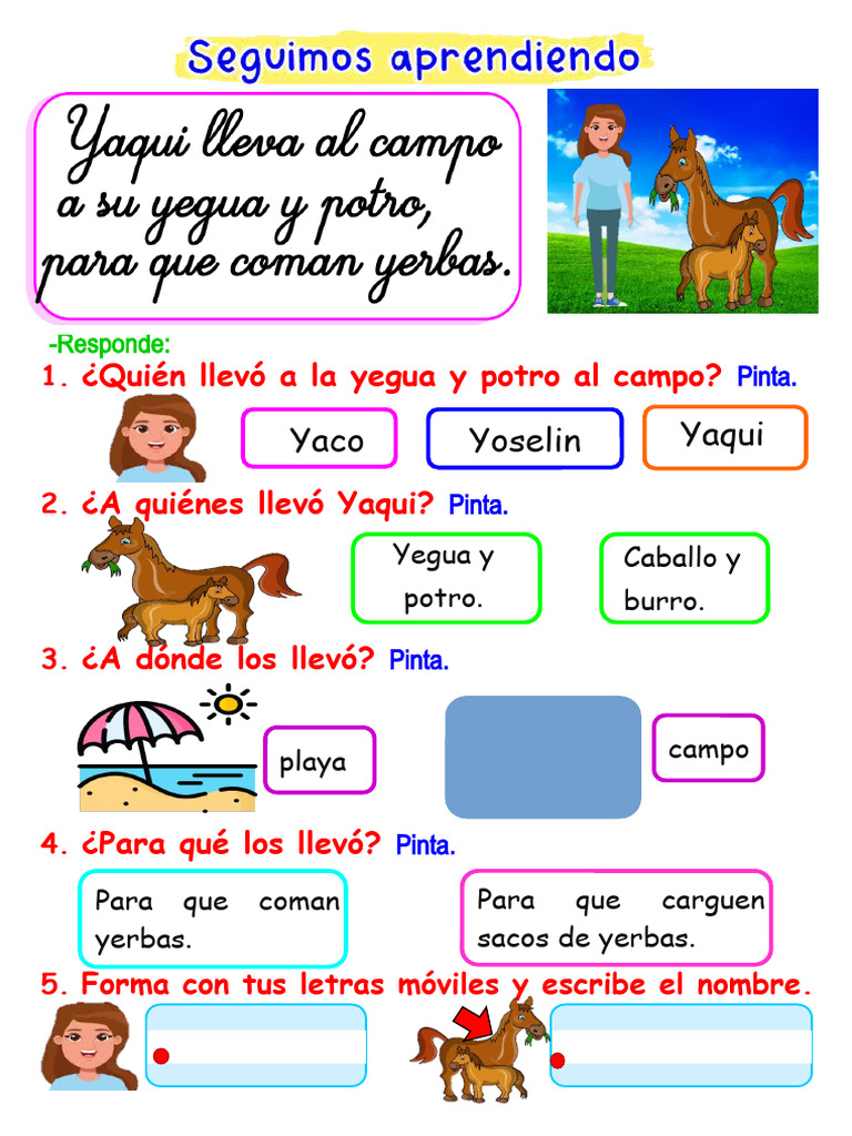 Ficha Letra Y - Maestra Janet | PDF