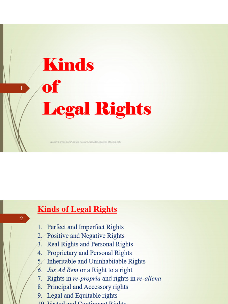 18apr2020 - Kinds of Right LL M 19-4 | PDF | Equity (Law) | Property