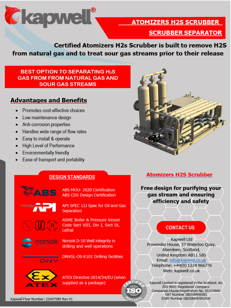 Atomizers H2S Scrubber Flyer | PDF | Gases | Energy Technology