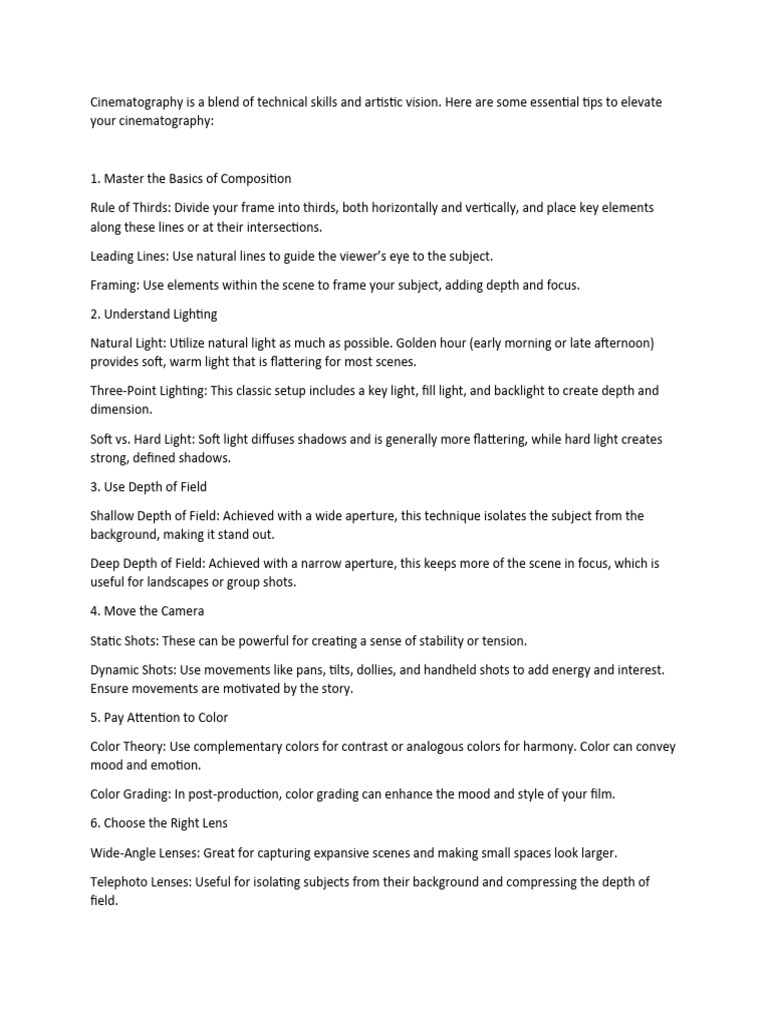 Cinematography Hacks | Download Free PDF | Cinematography | Imaging