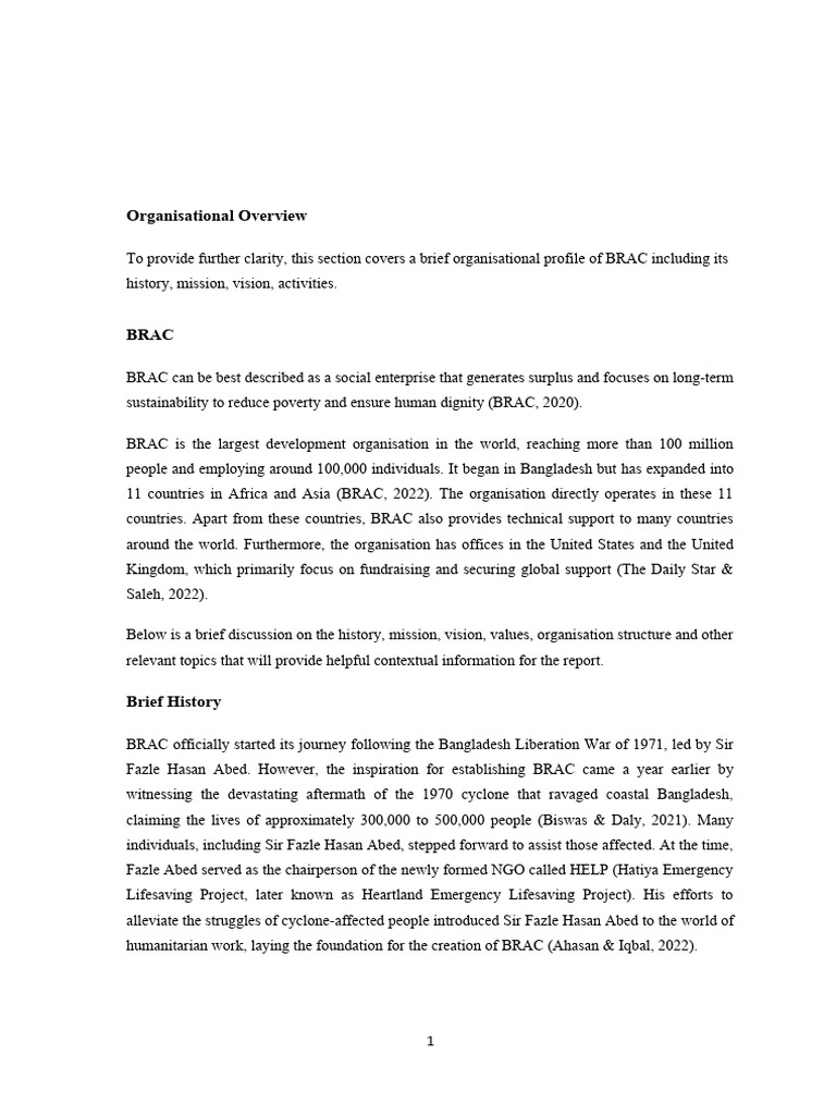 BRAC Organization Overview and Impact | PDF | Economies