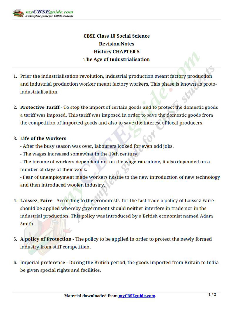 10 sst_history_revision_notes_ch5 | PDF