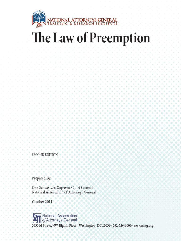 The Law of Preemption 2d Ed. FINAL | PDF | Federal Preemption ...