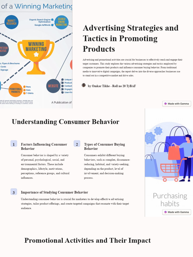 Advertising Strategies and Tactics in Promoting Products | PDF ...