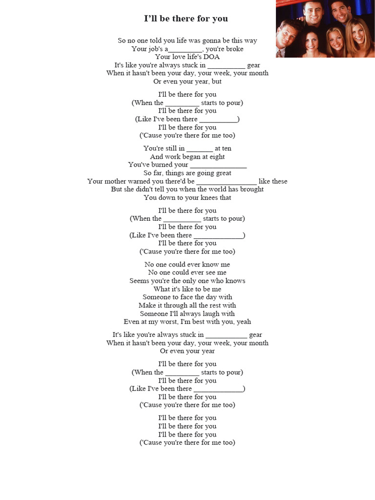 Friends Theme Song Lyrics | PDF