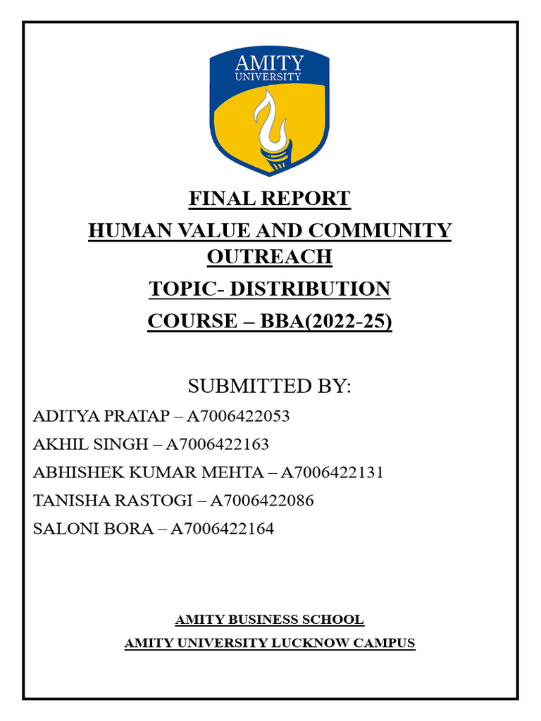 HVCO Final Report by BBA - Sem3 - C5 | PDF | Poverty | Poverty & Homelessness