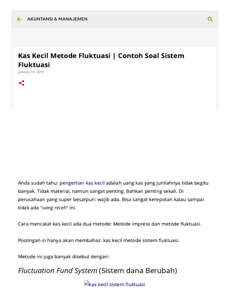 Kas Kecil Metode Fluktuasi _ Contoh Soal Sistem Fluktuasi151403 | PDF