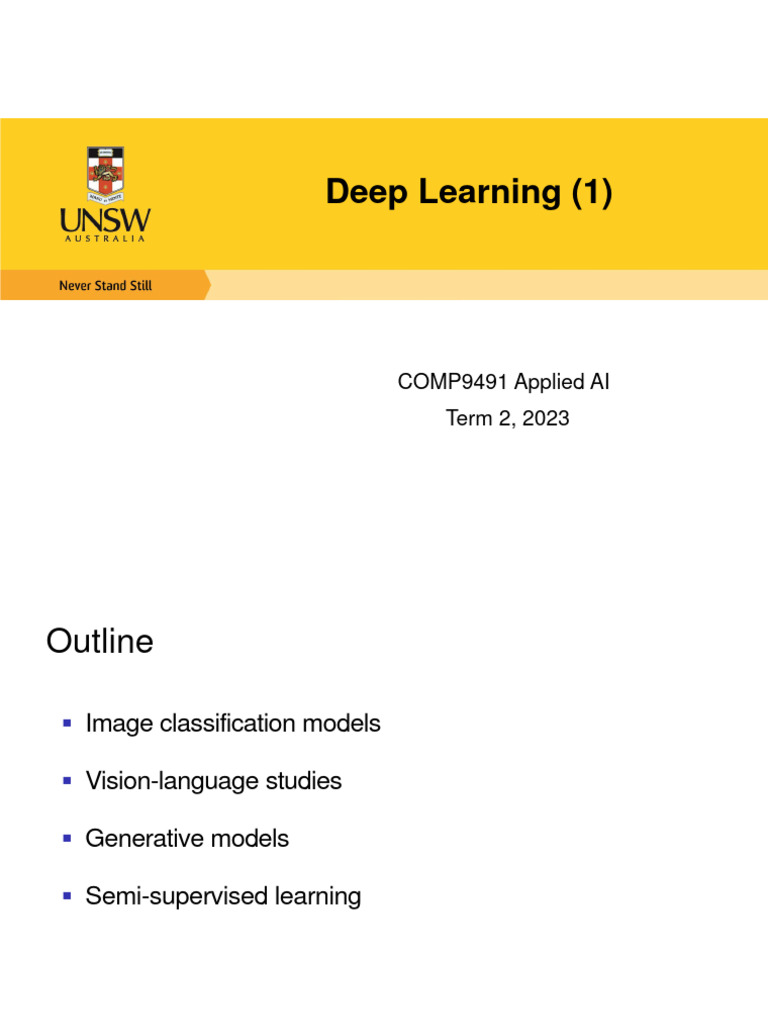 COMP9491 Week2 Deep - Learning 1 | PDF | Computational Neuroscience | Behavior Modification