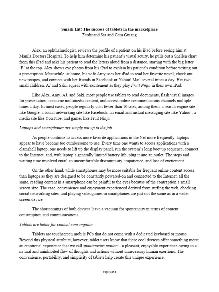 Tablets' Market Success Explained | PDF | Tablet Computer | Smartphone