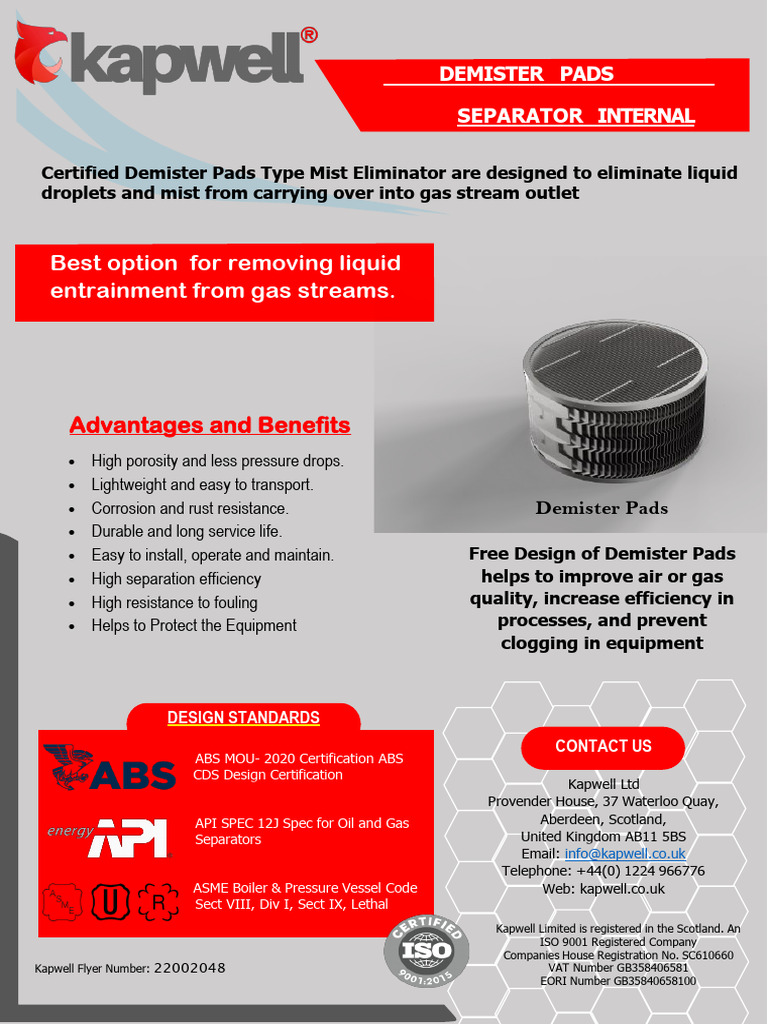 Pad Mist Eliminator | Download Free PDF | Gases | Industrial Processes