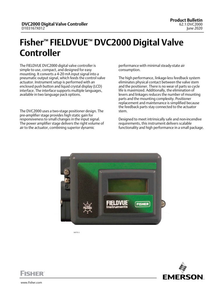 Product Bulletin Fisher Fieldvue dvc2000 Digital Valve Controller en ...