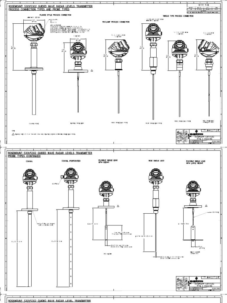 Type 1 Drawing Rosemount 5301 5302 Guided Wave Radar Liquid Levels ...
