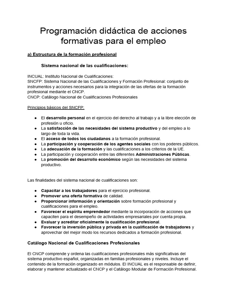 MODULO I - Programación Didáctica de Acciones Formativas para El Empleo ...