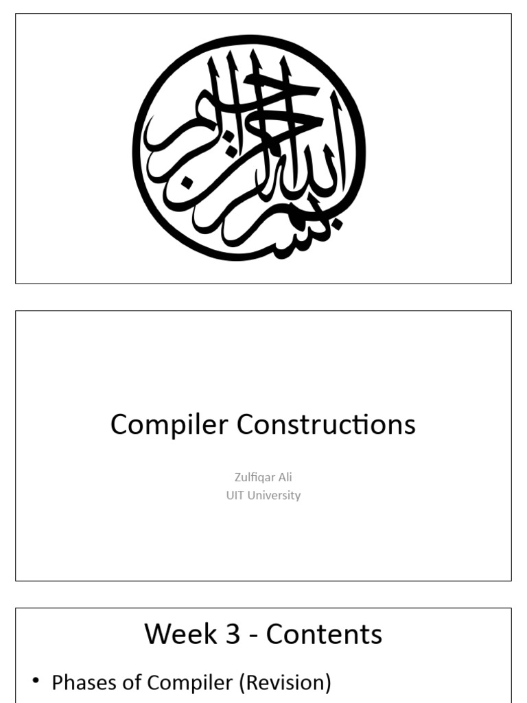 Compiler Construction Week 3 | PDF | Compiler | Computer Program Compiler Construction Week 3 | PDF | Compiler | Computer Program