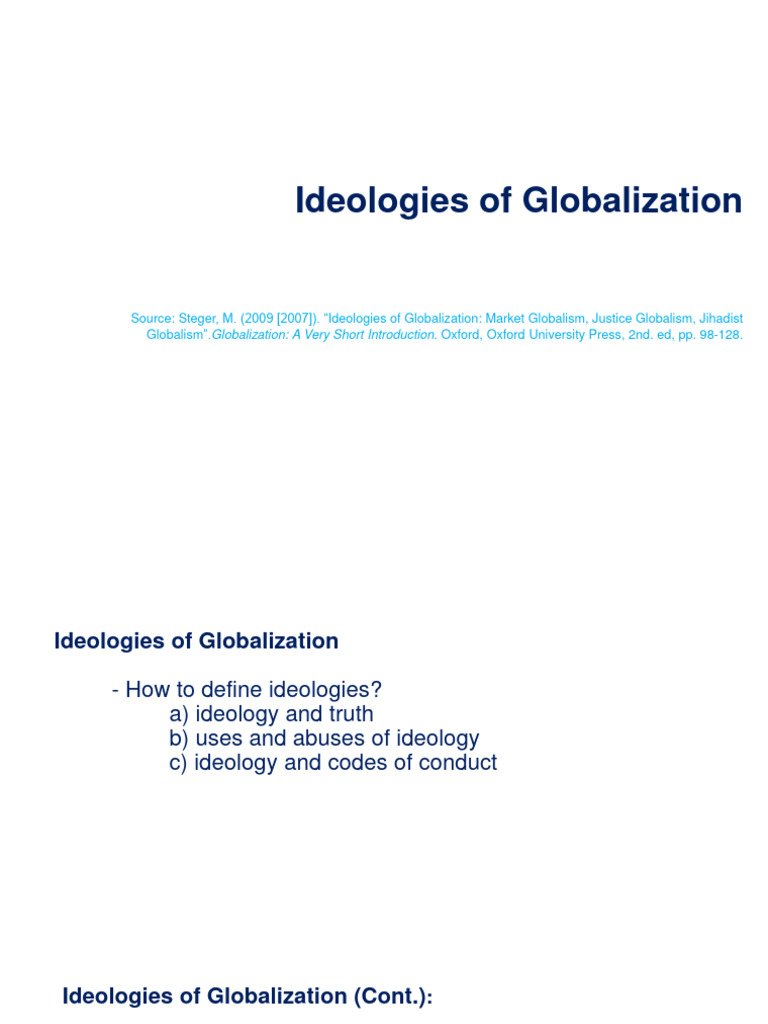 Ideol of Glob Steger 23 24 | PDF | Globalization | Ideologies