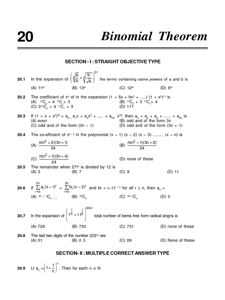 Binomial Theorem | Download Free PDF | Numerical Analysis | Number Theory