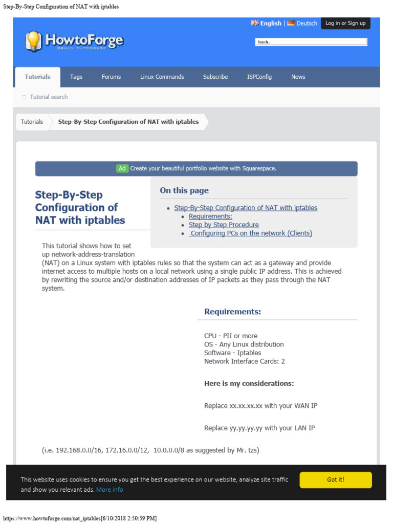 Setup NATWIth Ip Tables | PDF | Ip Address | Computer Network