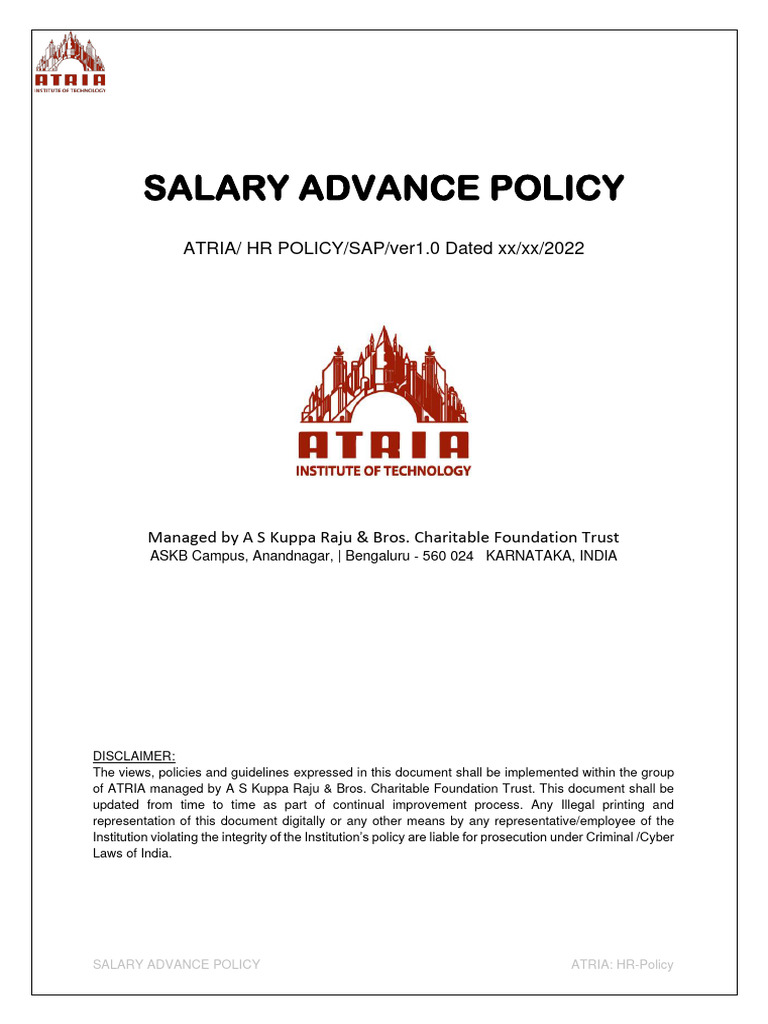 Salary Advance Policy | PDF | Employment | Salary